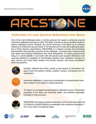 NASA Arcstone (ARCSTONE: Calibration of Lunar Spectral Radiance from ...
