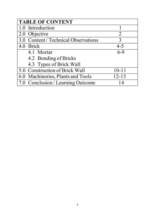 Construction of Brick Wall | DOCX