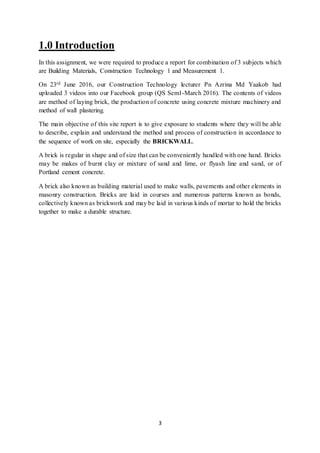 Construction of Brick Wall | DOCX