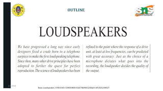 Final - Basic Loudspeaker in audio system applications | PDF