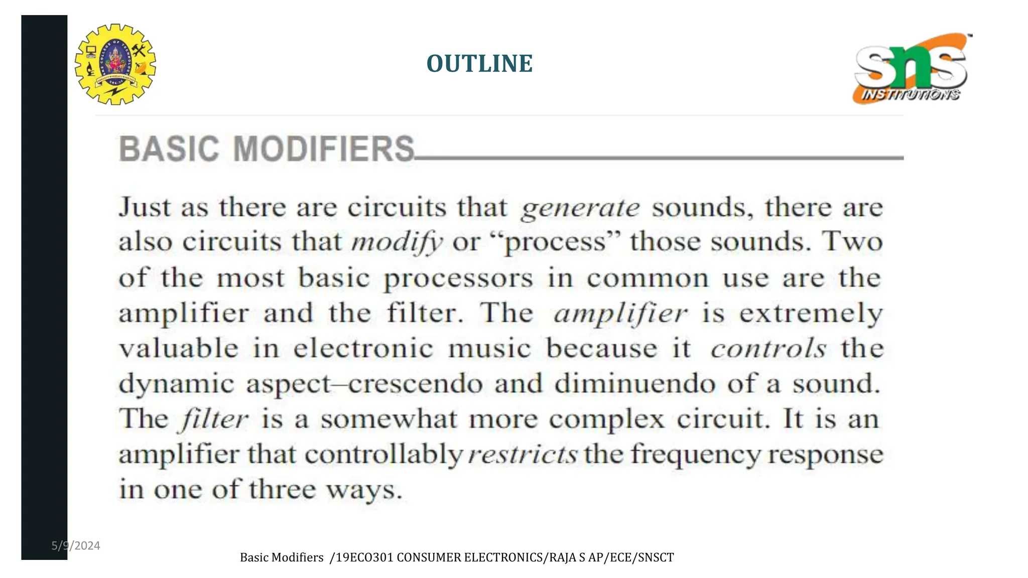 Final - Basic Modifiers in consumer electronics | PPT