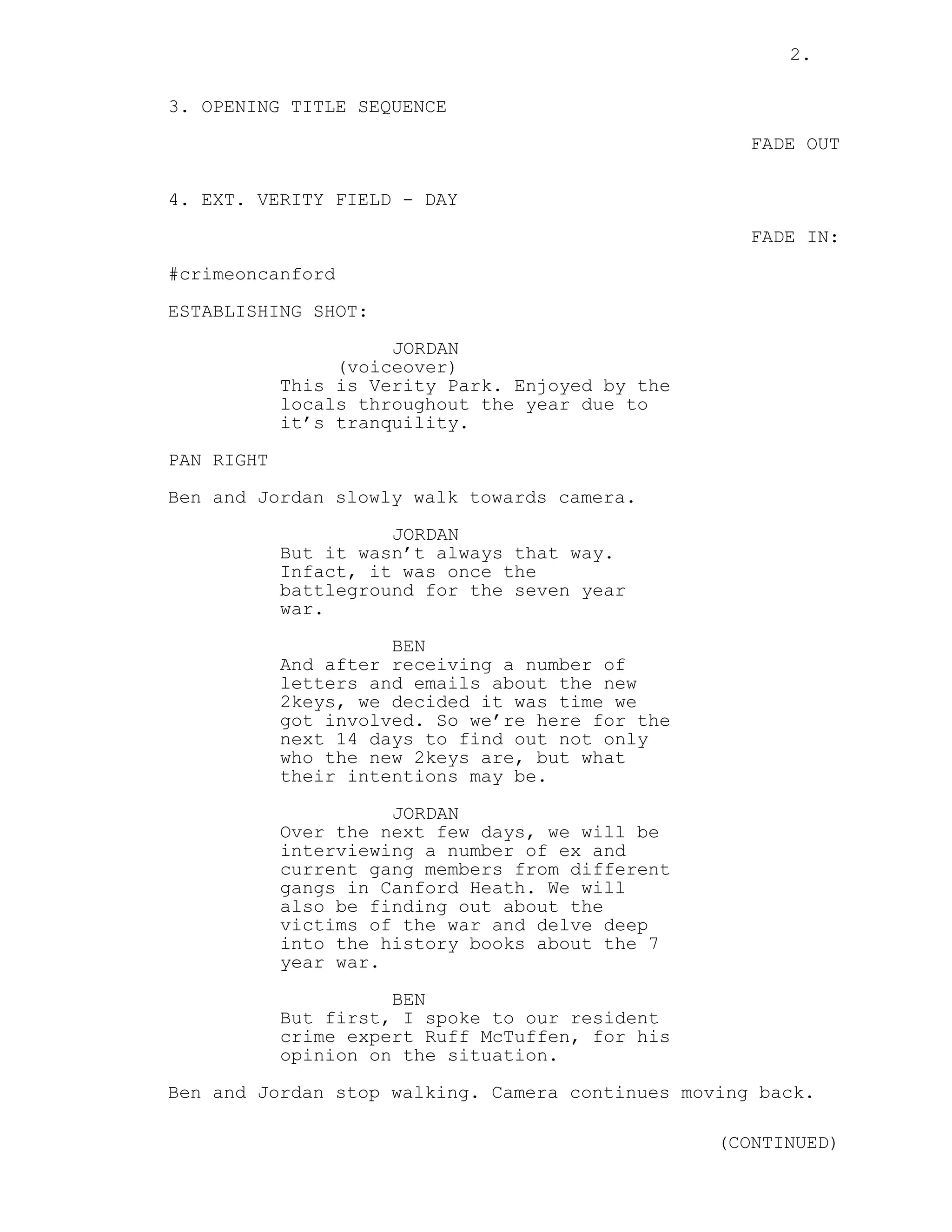 Ben&J's: On Gangs Script | PDF