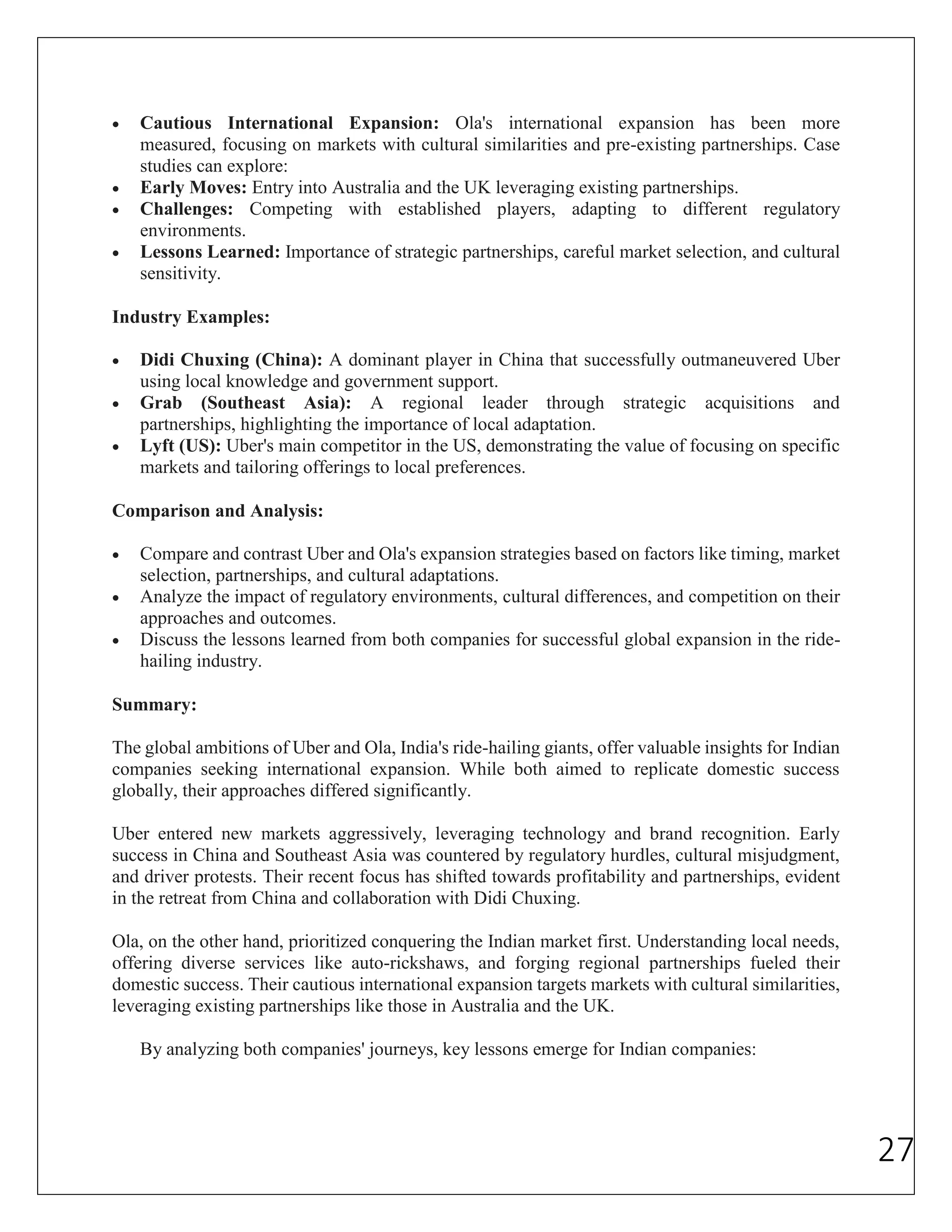 Case-Study - Online Cab Aggregators Uber and Ola in India | PDF