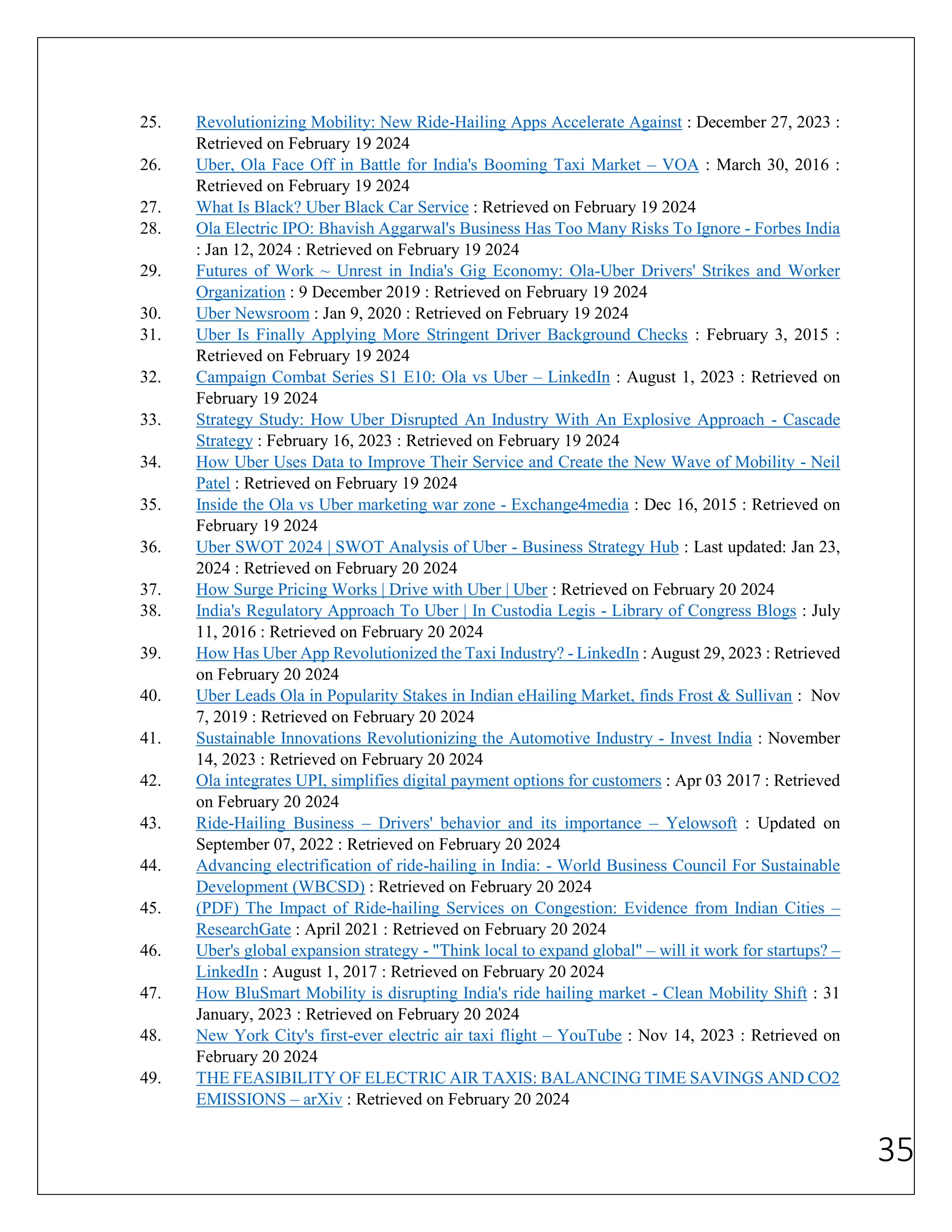 Case-Study - Online Cab Aggregators Uber and Ola in India | PDF