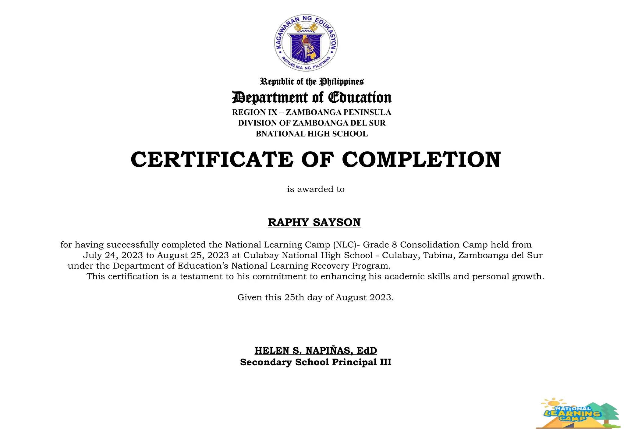FINAL-CERTIFICATE-OF-COMPLETION-CULABAY-NHS (1).pptx