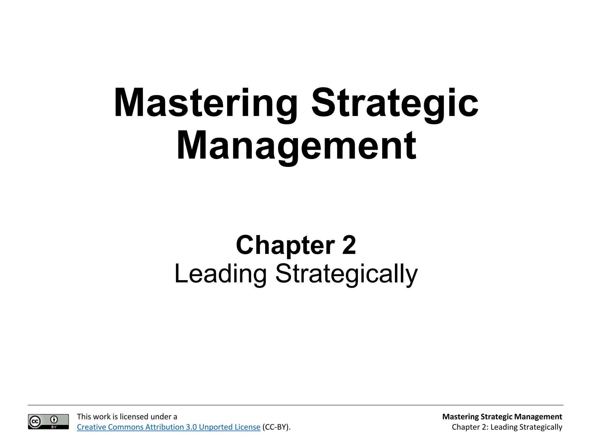 Mastering Strategic Management. Leading strategically | PPT
