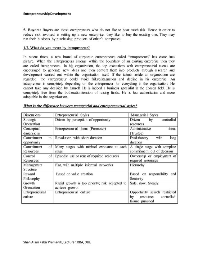 Final chapter one- fundamentals of entrepreneurship development | DOCX | Startups | Business