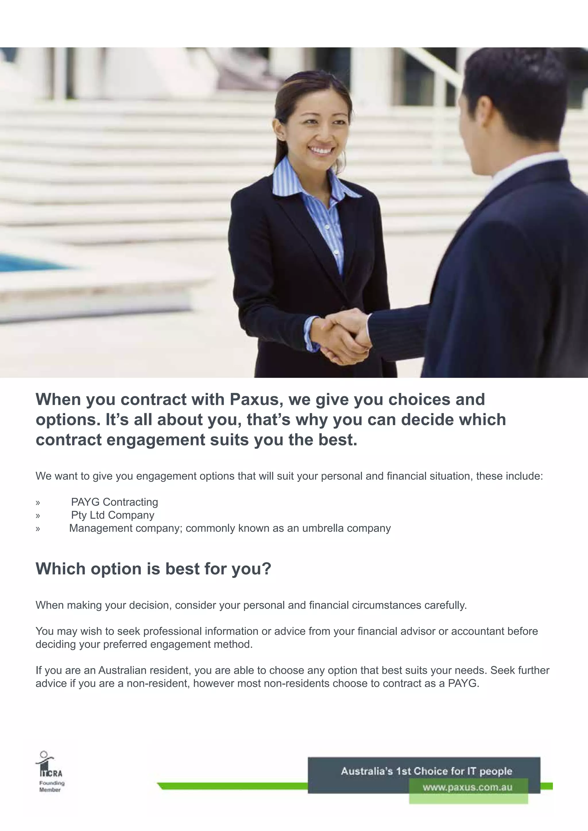 Paxus IT Contracting Options | PDF | Government Support and Welfare ...