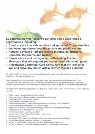 Paxus IT Contracting Options | PDF
