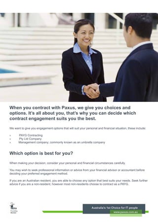 Paxus IT Contracting Options | PDF