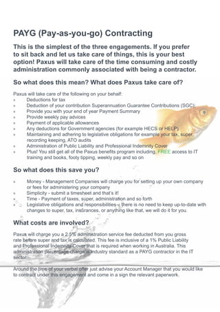 Paxus IT Contracting Options | PDF