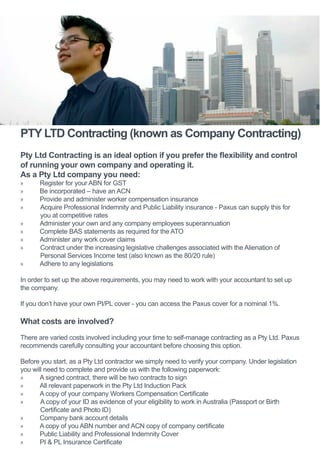 Paxus IT Contracting Options | PDF | Government Support and Welfare ...