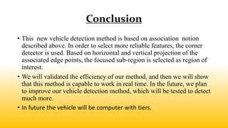 Vehicle Detection using Camera | PPTX