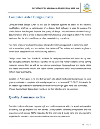 SUMMER INTERNSHIP REPORT 2016 (MECHANICAL ENGINEERING) | PDF