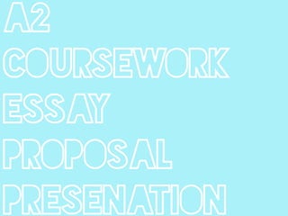 Coursework essay proposal | PDF | Screenwriting | Content Production
