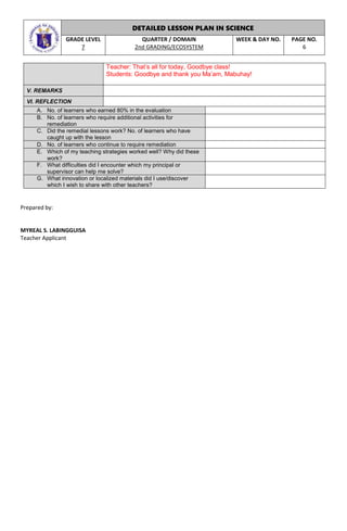 LESSON PLAN SCIENCE 7 ECOSYSTEM BIOTOC AND ABIOTIC FACTORS | DOCX