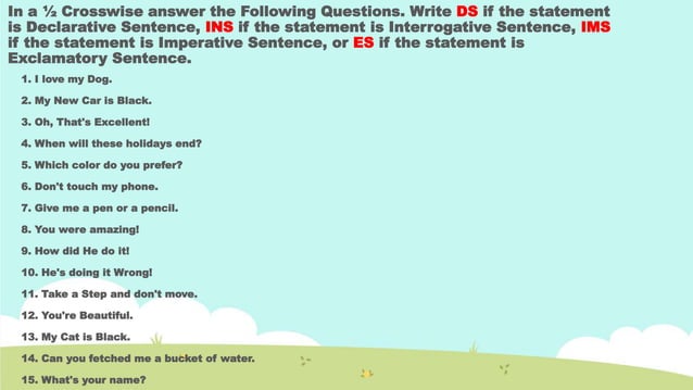 four kinds of sentences joshua asucro final demo | PPT