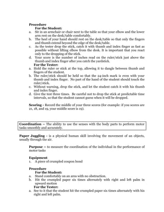 Final dep ed physical fitness test | DOC