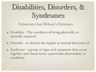 Disabilities Slide Presentation | KEY | Brain and Nervous System ...