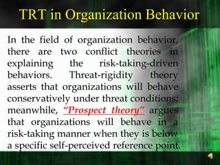 Threat Rigidity Effects in Organizational Behavior- Multilevel Analysis | PPSX | Science