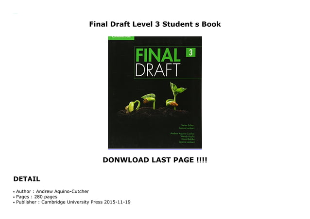 Final Draft Level 3 Student s Book | PDF