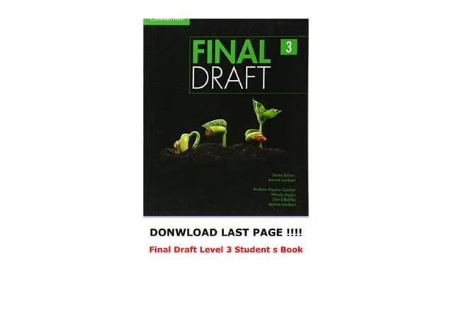 Final Draft Level 3 Student s Book | PDF