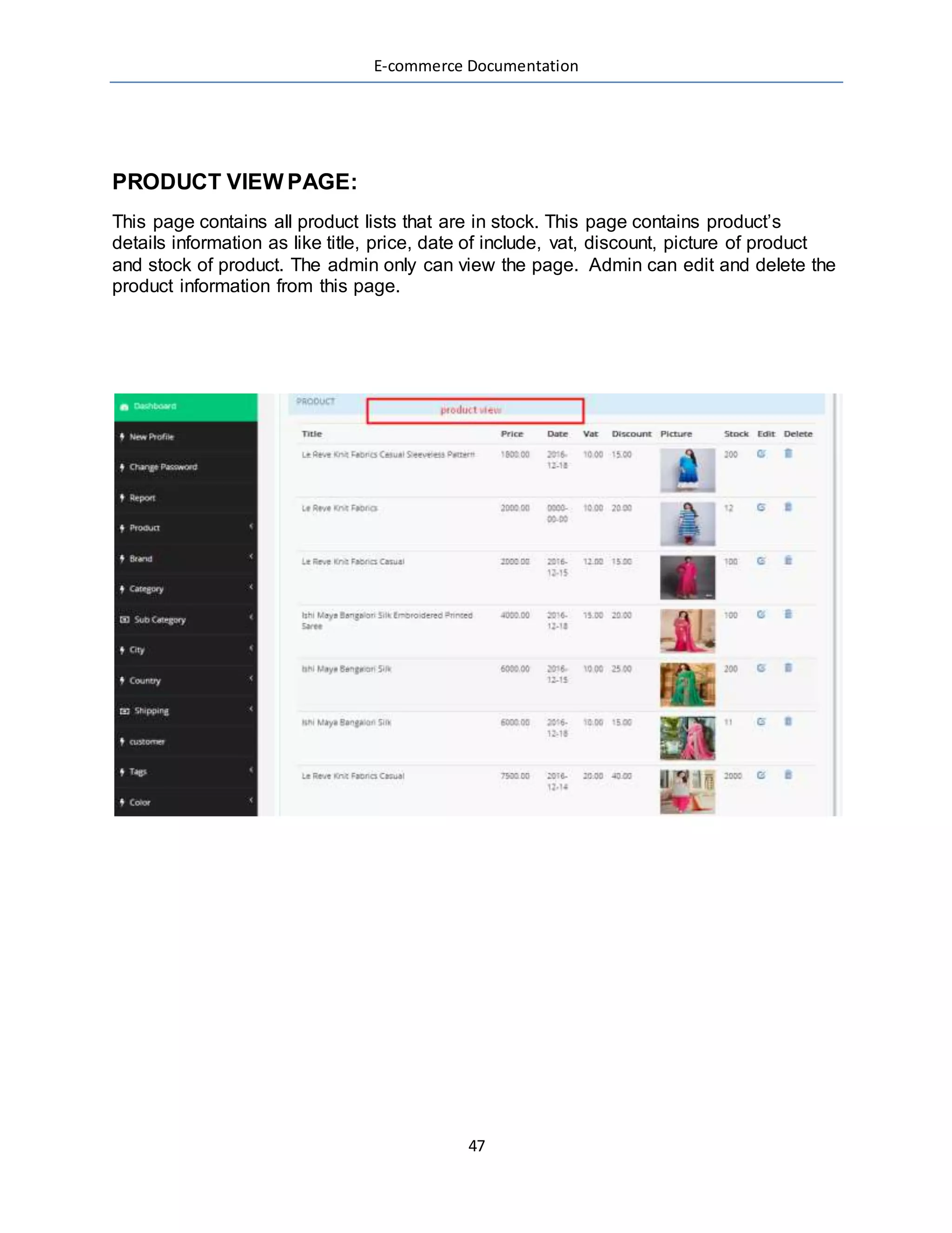 E-commerce documentation | DOCX