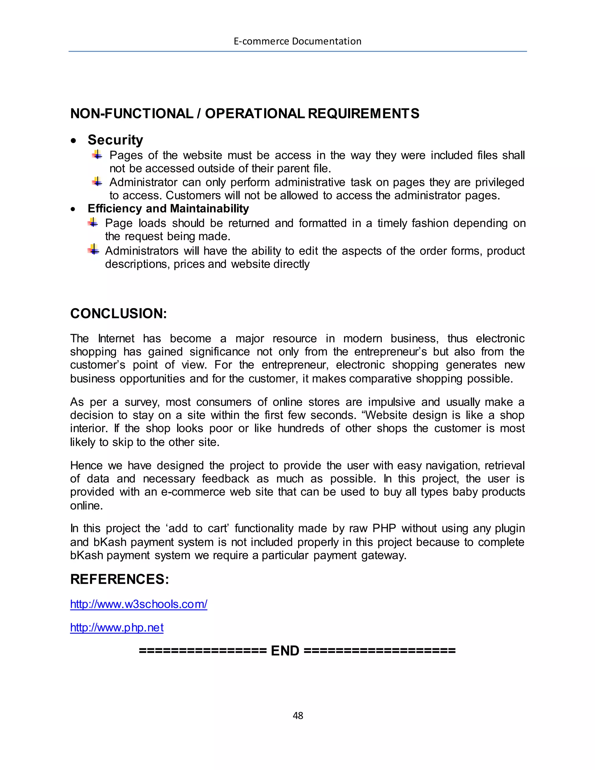 E-commerce documentation | DOCX
