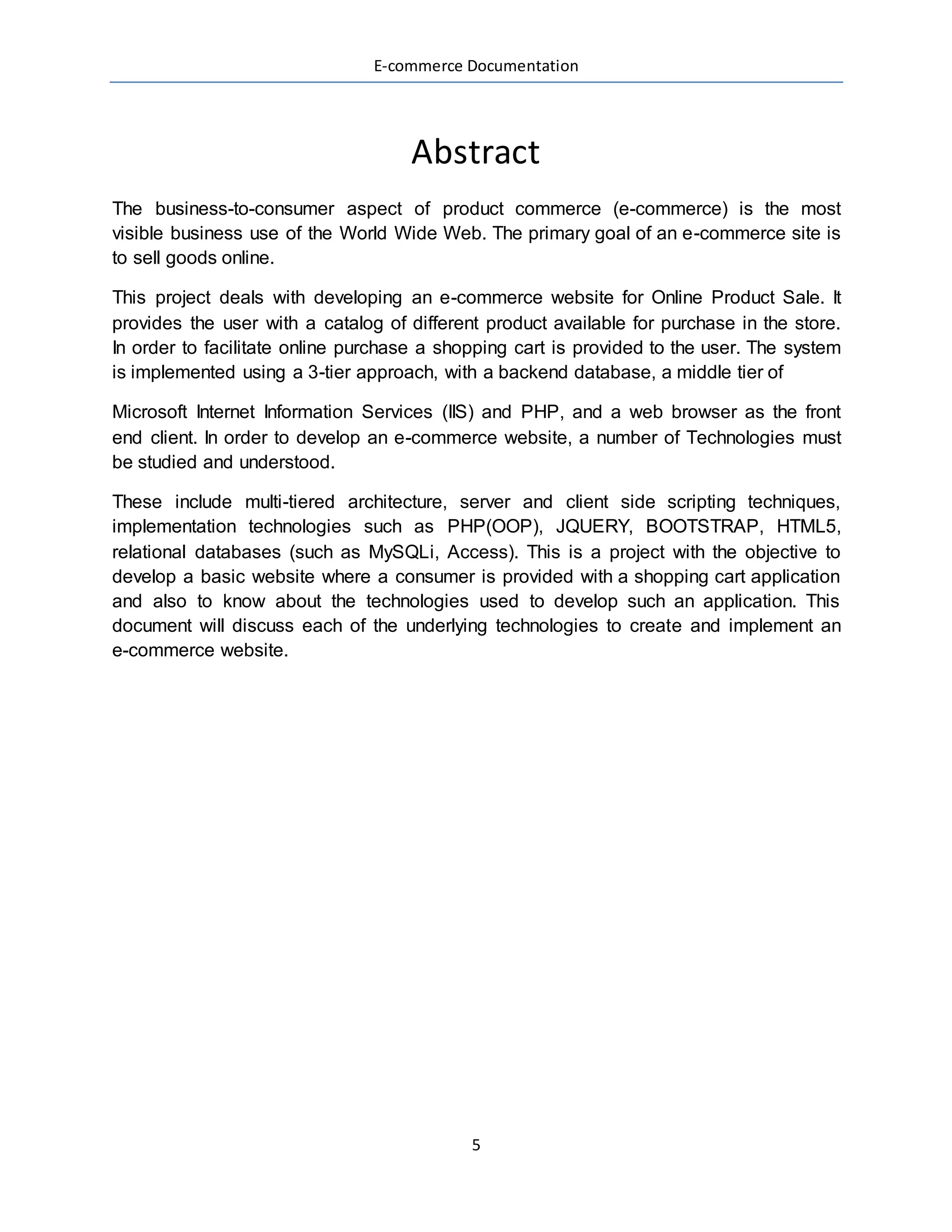 E-commerce documentation | DOCX