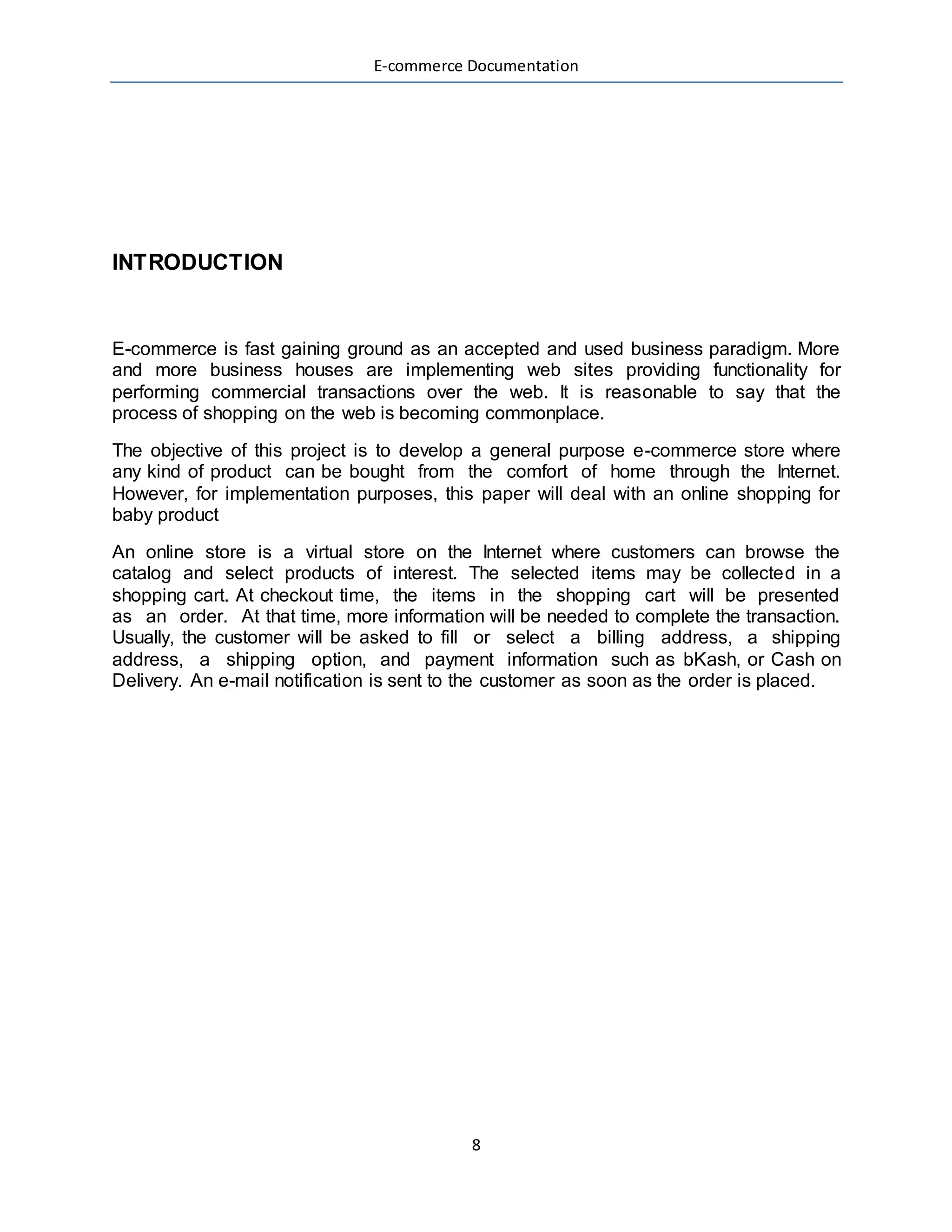 E-commerce documentation | DOCX