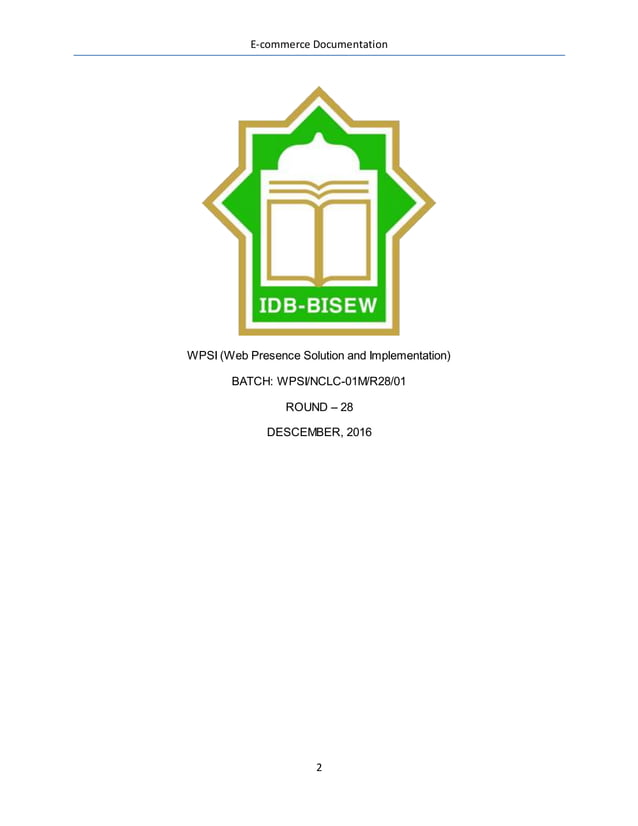 E-commerce documentation | DOCX