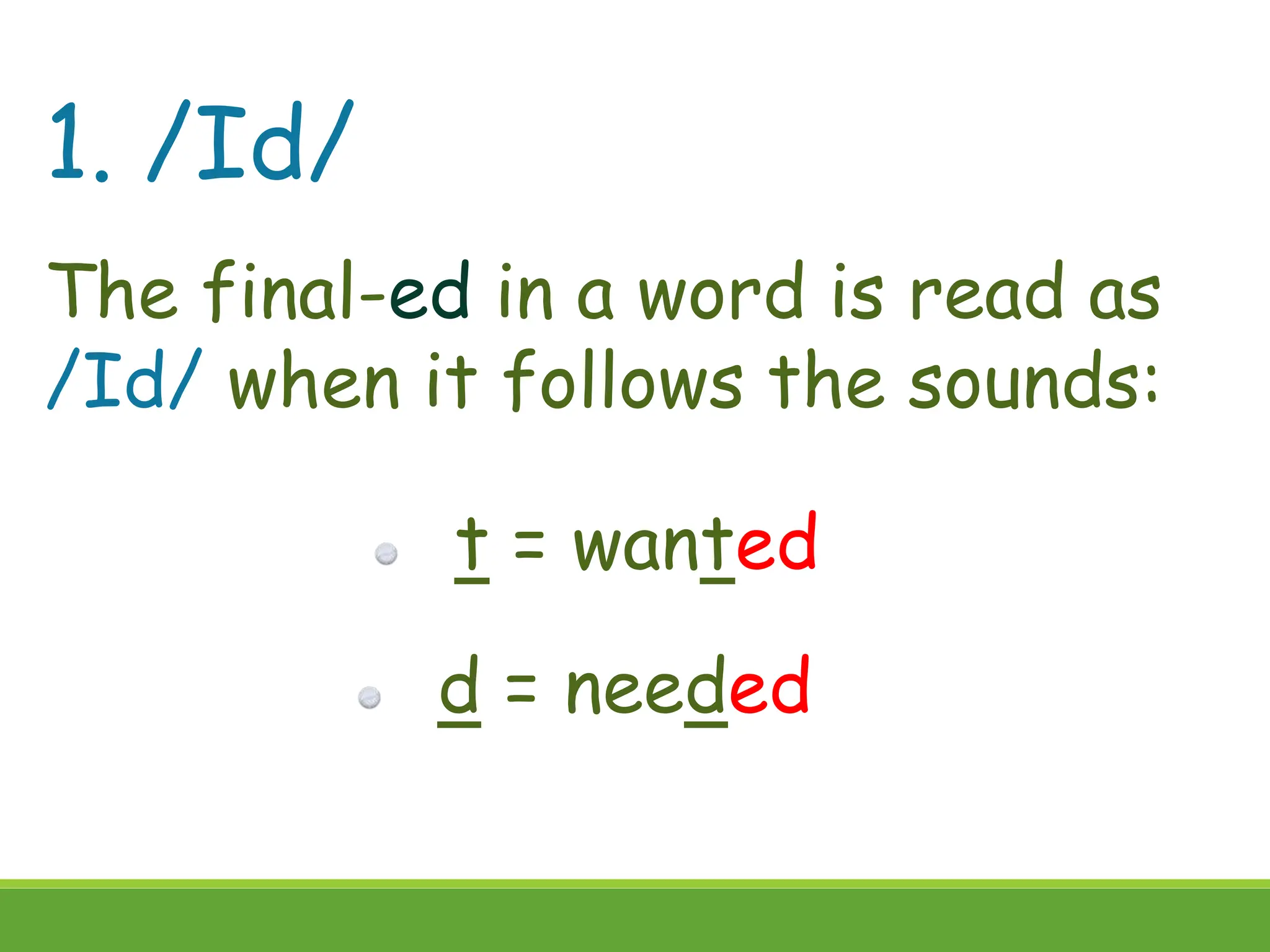Final -ed, Primary.pptx pronunciation for kids | PPT