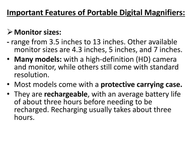 Electronic Devices for Low Vision Patients | PPTX | Cameras and Camcorders | Consumer Electronics