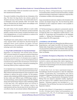 Formulation Development and Evaluation of Risperidone Fast Dissolving ...