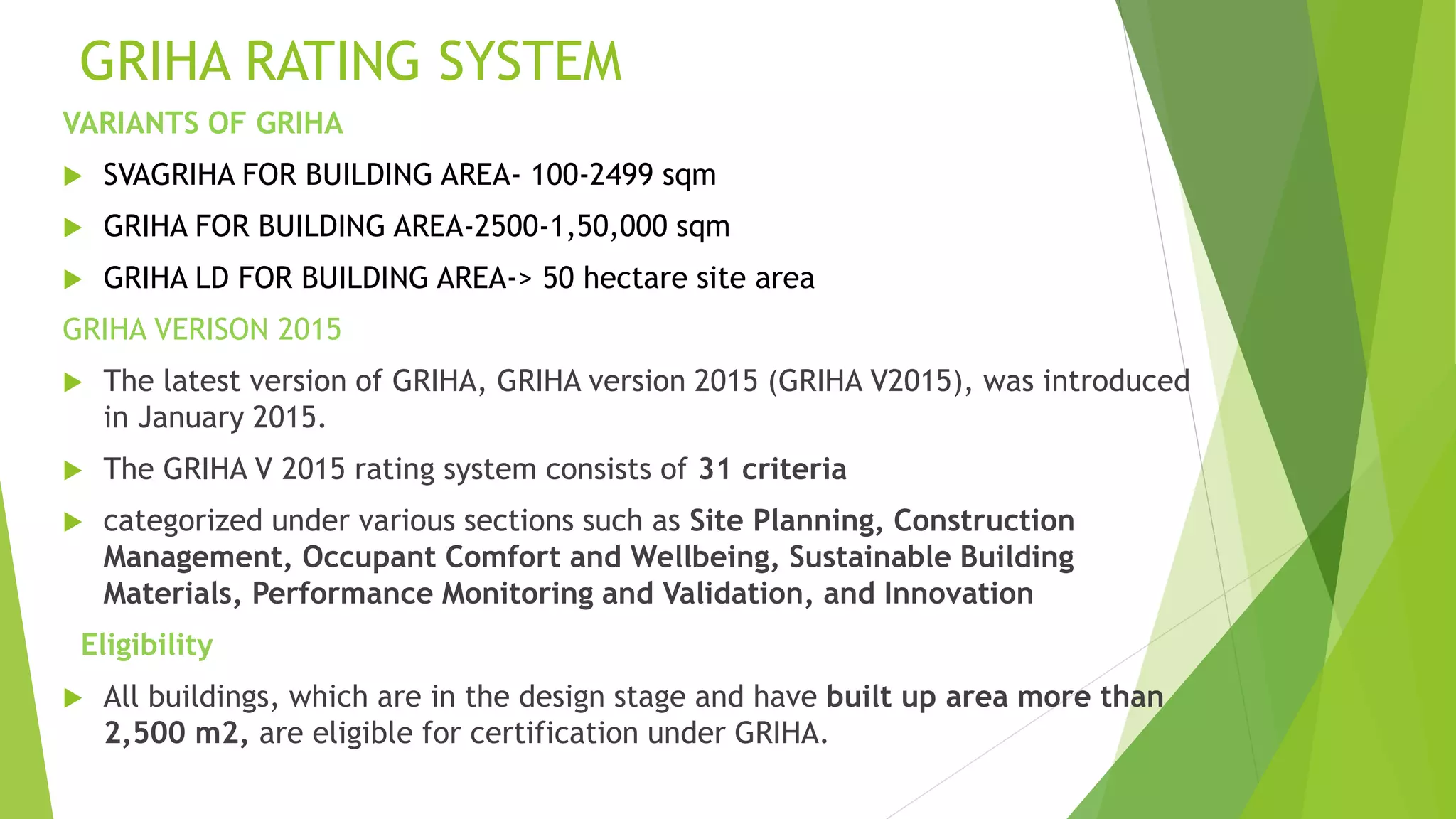 GRIHA RATING SYSTEM | PPTX