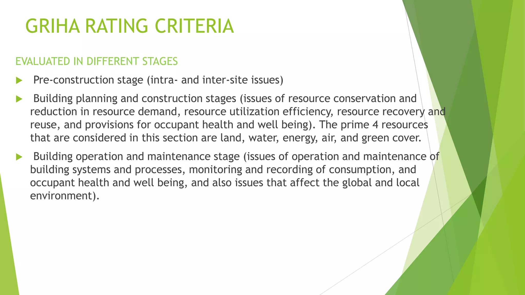 GRIHA RATING SYSTEM | PPTX