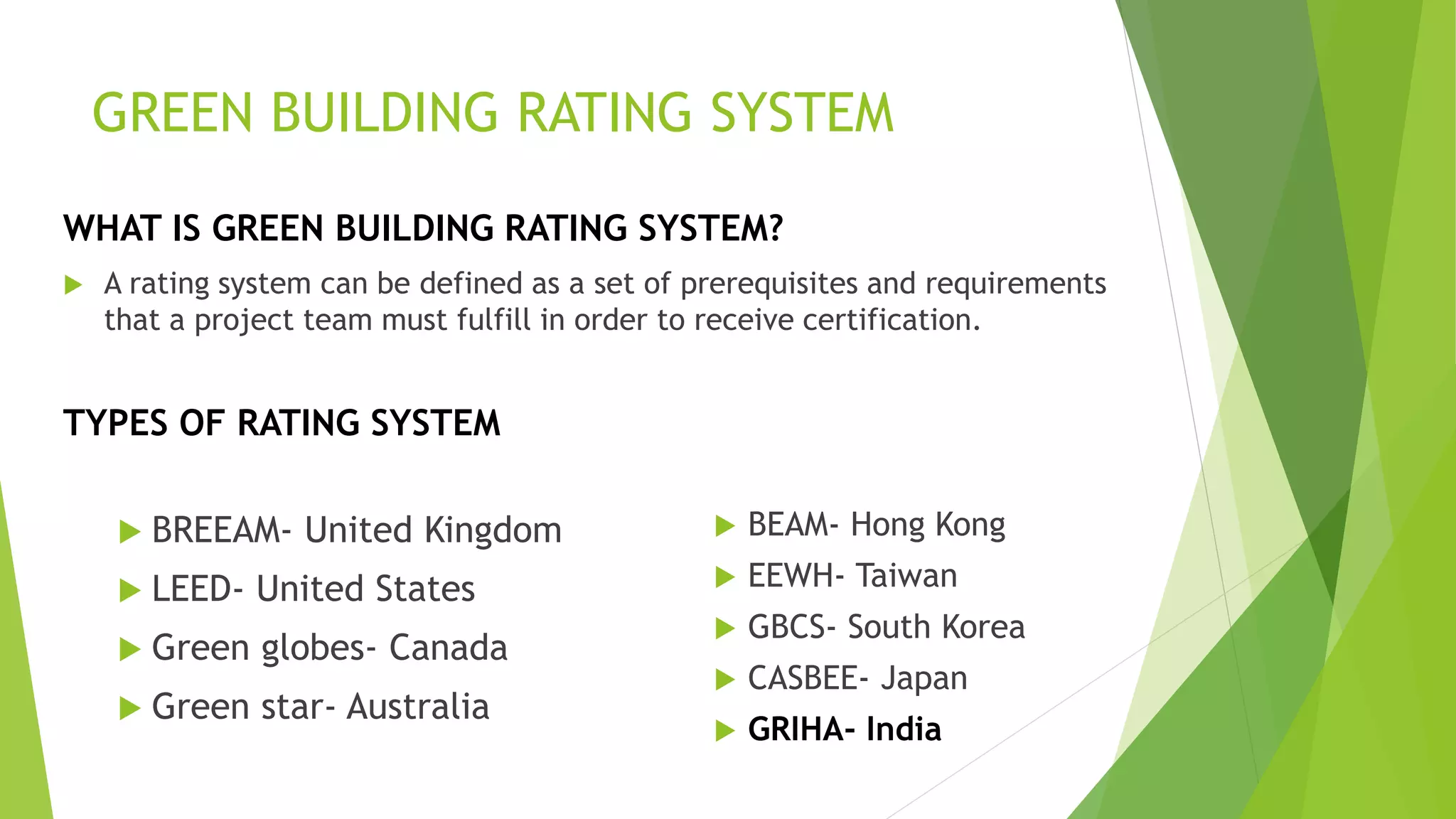 GRIHA RATING SYSTEM | PPTX