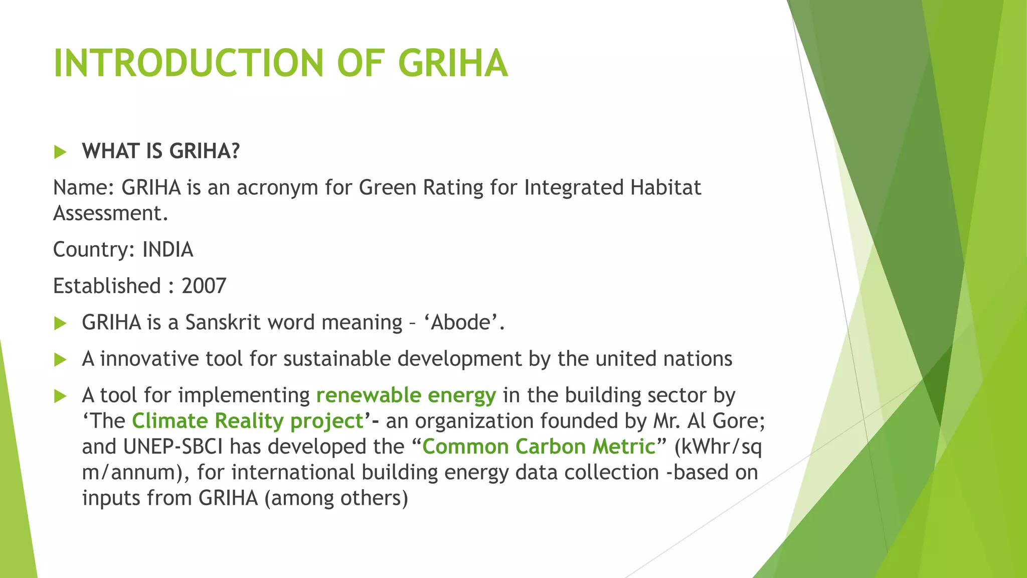 GRIHA RATING SYSTEM | PPTX