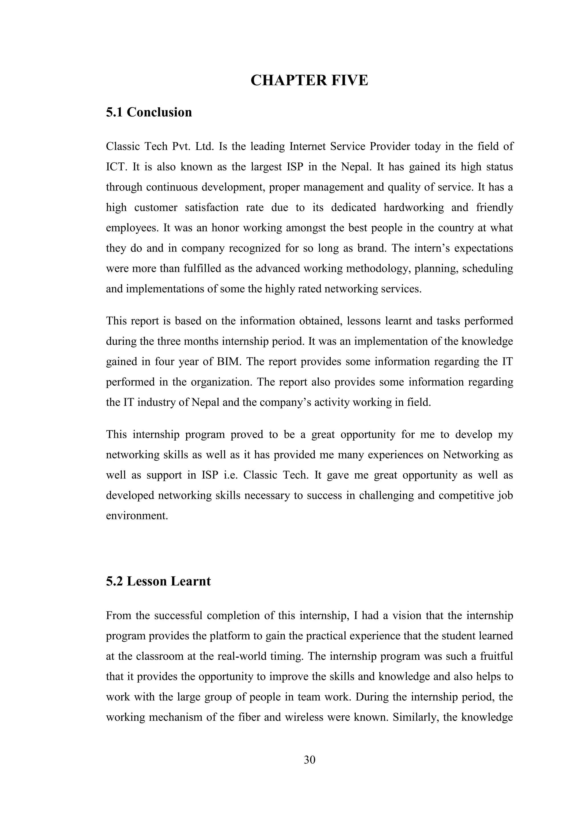 Final internship-report on the networking department of the internet ...