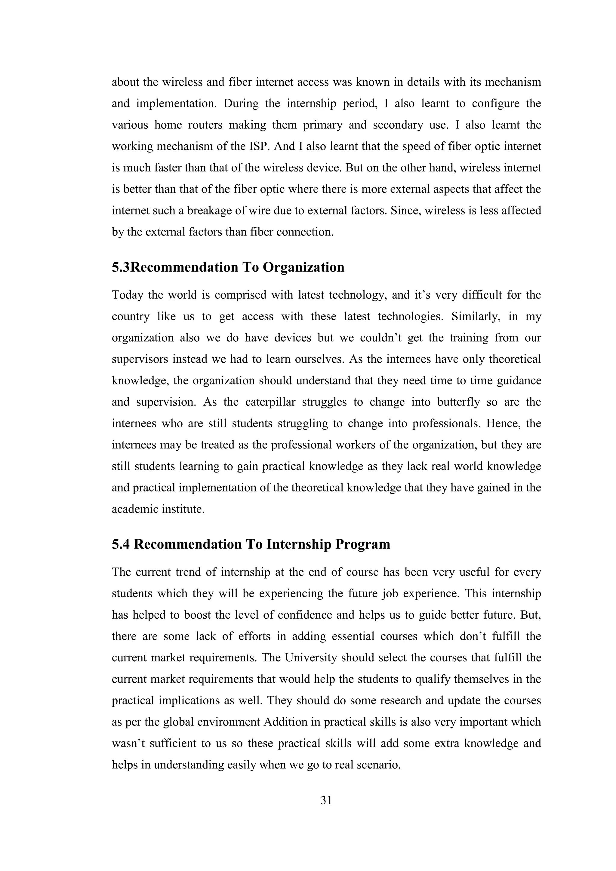 Final internship-report on the networking department of the internet ...