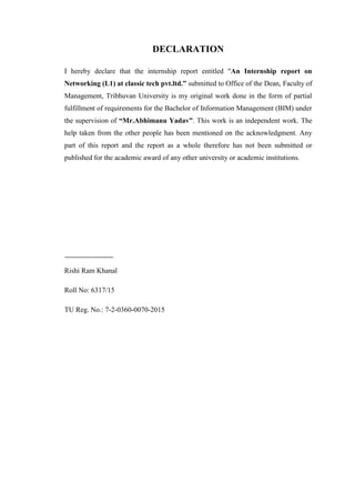 Final internship-report on the networking department of the internet ...