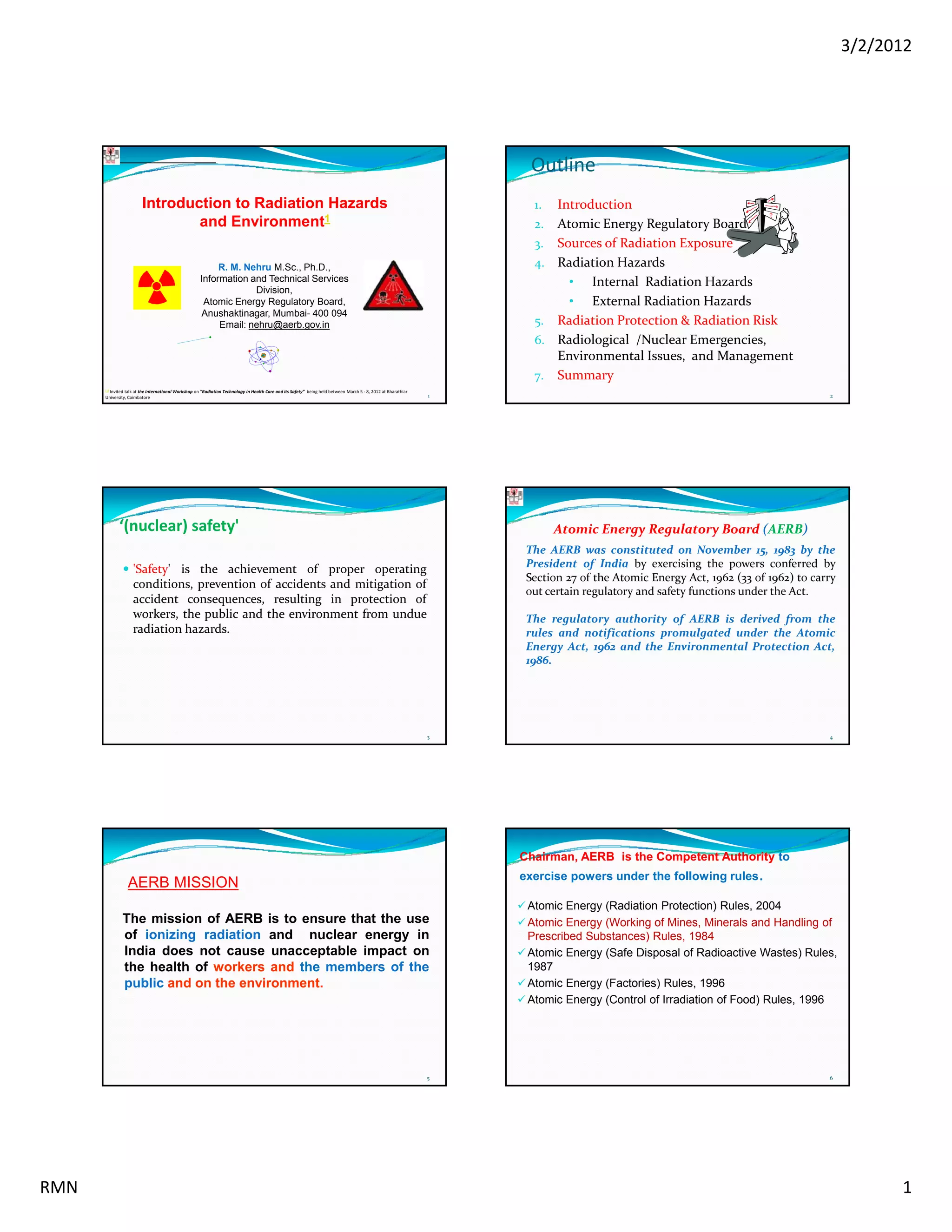 Final introduction-to-radiation-hazards-environemnt-by-rm-nehru | PDF