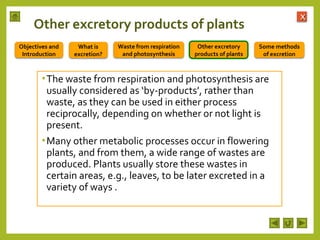 Integrated Science M2 Excretion in plants | PPT
