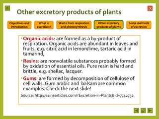 Integrated Science M2 Excretion in plants | PPT