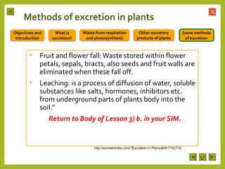 Integrated Science M2 Excretion in plants | PPT