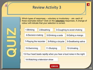 Integrated Science M2 Voluntary and Involuntry Actions | PPT