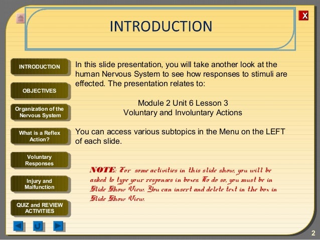 Integrated Science M2 Voluntary and Involuntry Actions