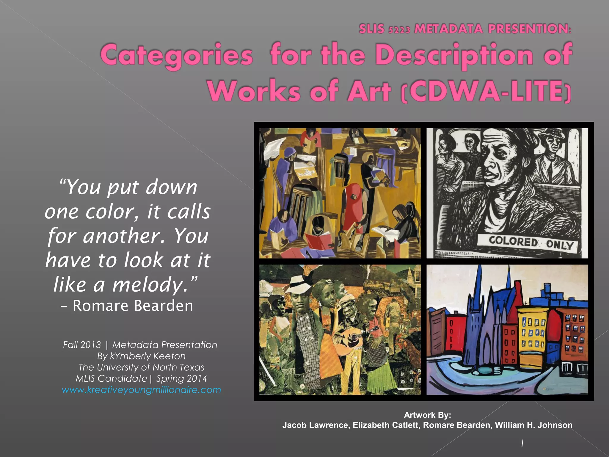 Introduction | Categories for Description of Works of Art | CDWA-LITE | PPT