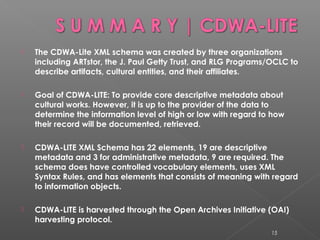 Introduction | Categories for Description of Works of Art | CDWA-LITE | PPT