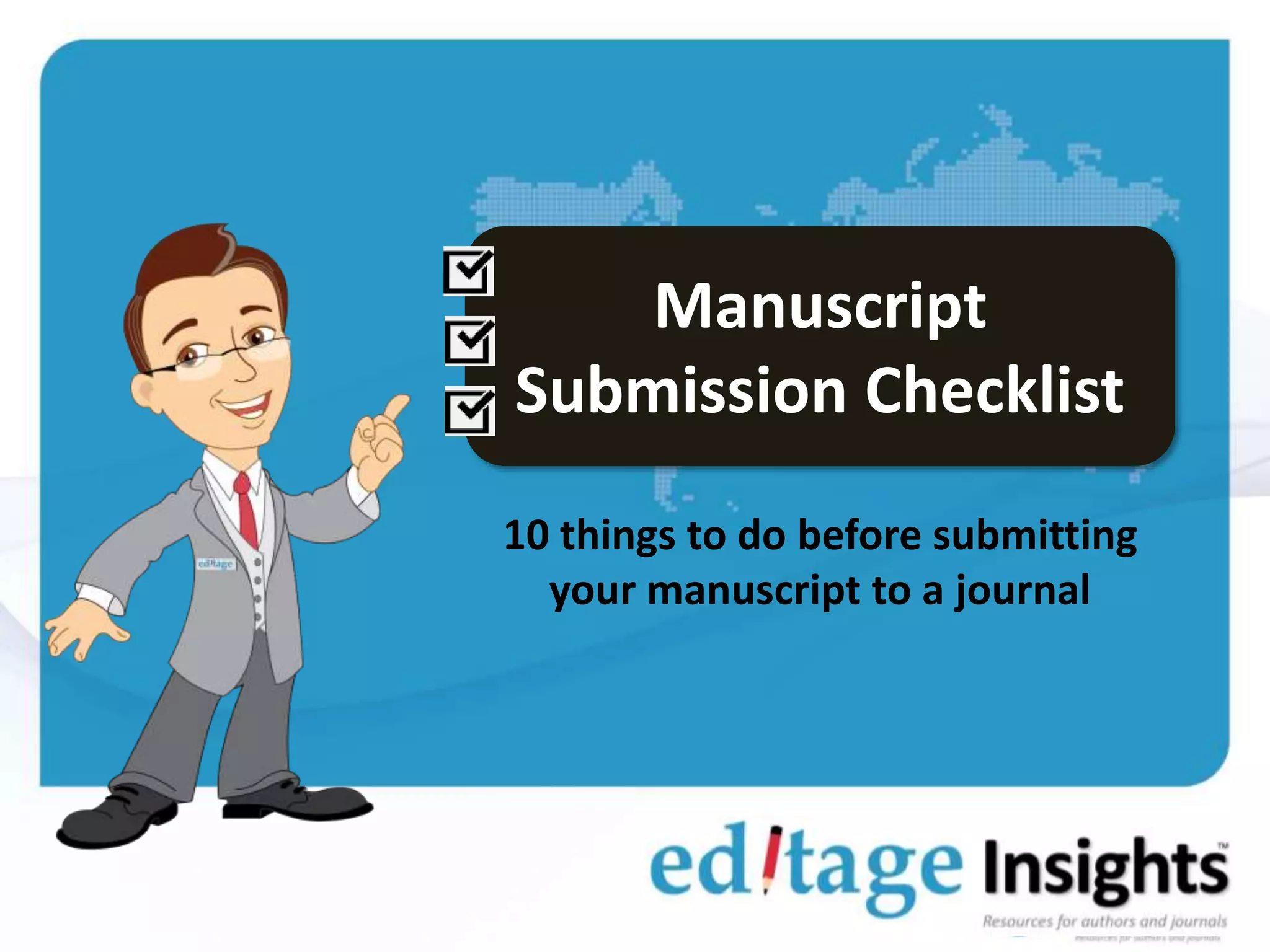 Manuscript submission checklist | PPTX